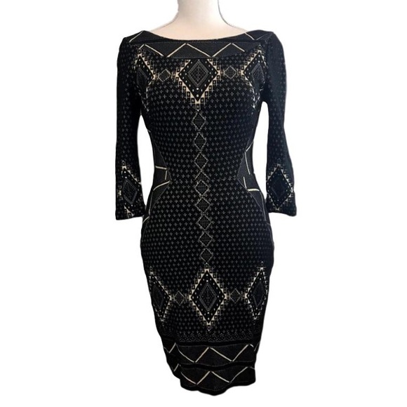 Tracy Reese | Dresses | Tracy Reese Black Cream Diamonds Stars Print ...
